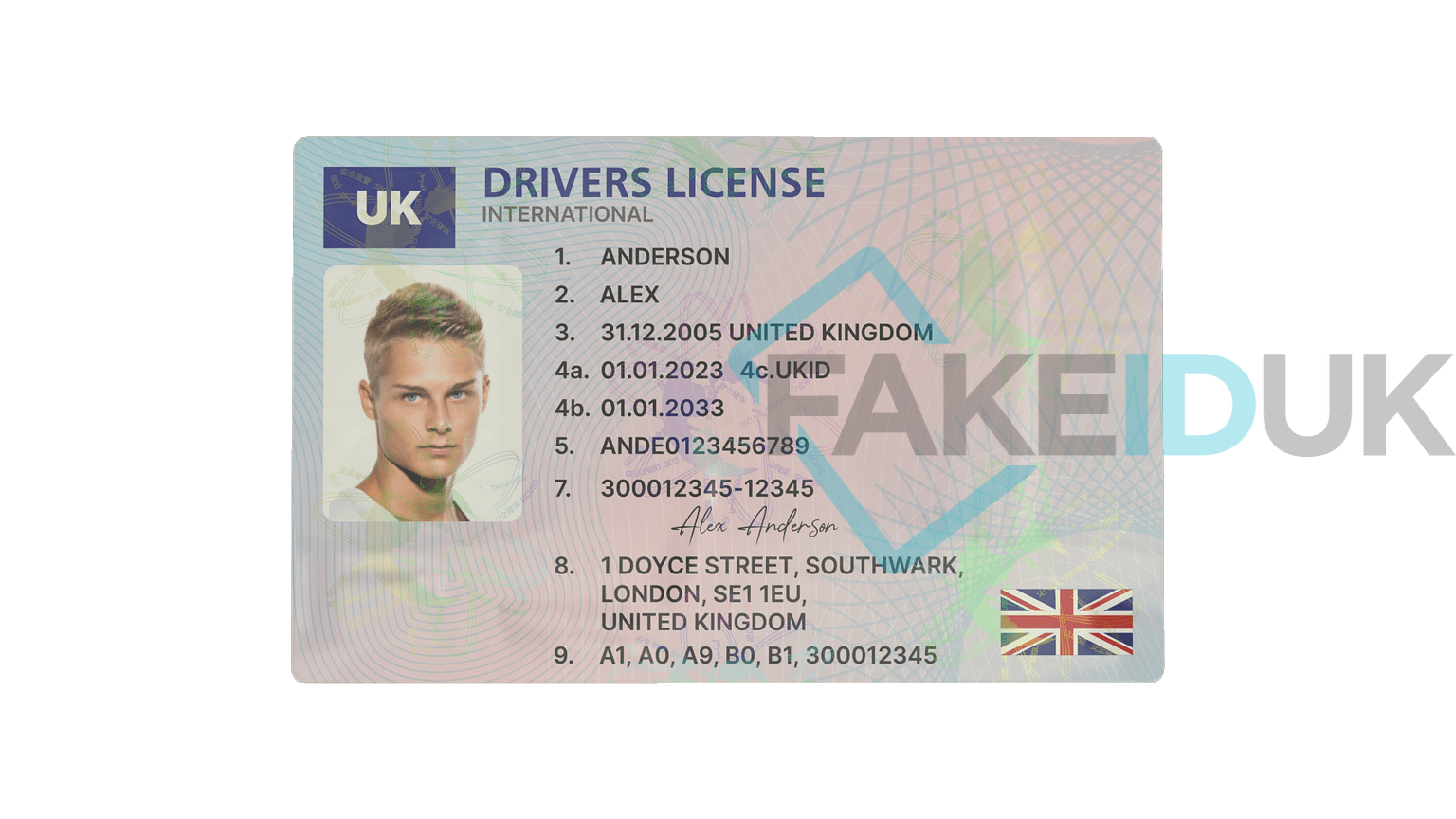 Classic UK Drivers License Card